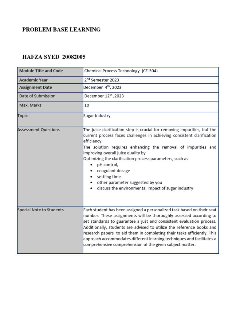 Cpt Final Pbl Pdf Sucrose Sugarcane