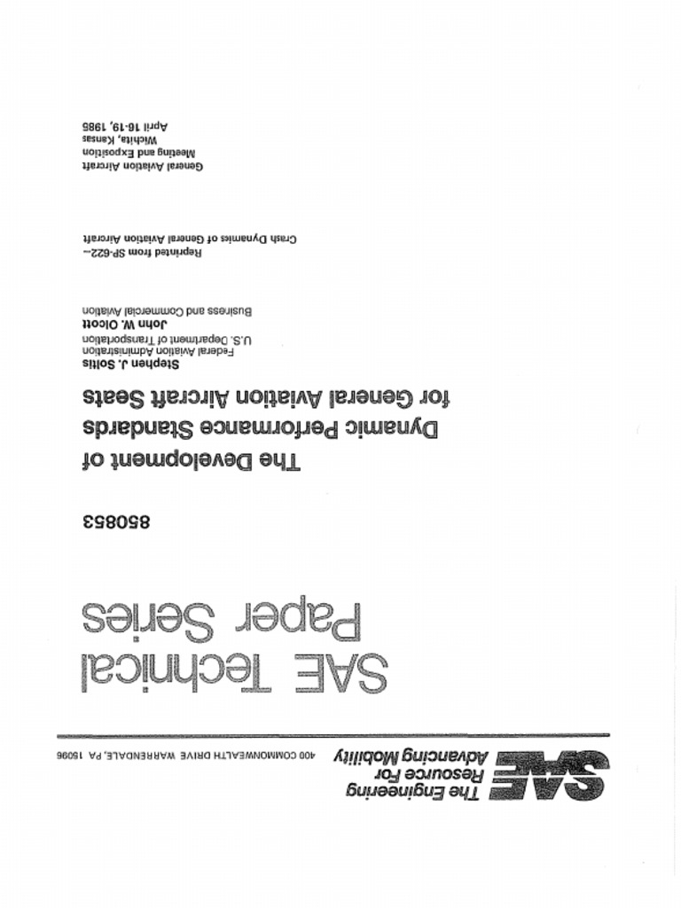GA Aircraft Seats Dynamic Performance | PDF