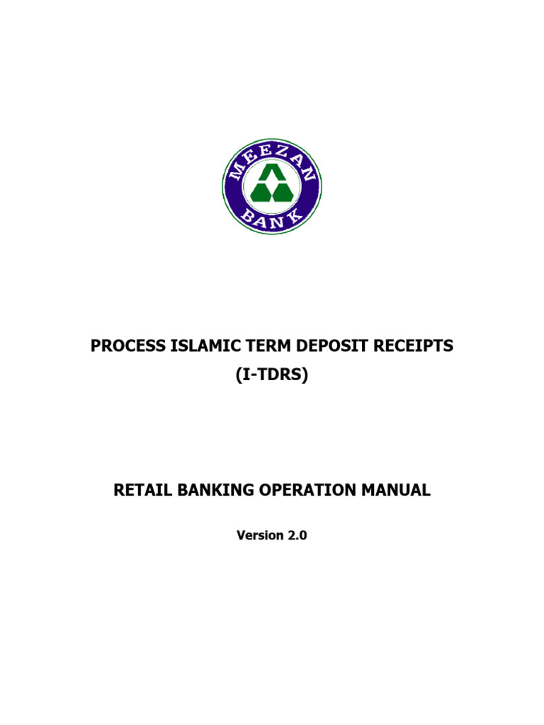 Process - Islamic Term Deposit Receipts (I-TDRS) | PDF | Receipt | Banks