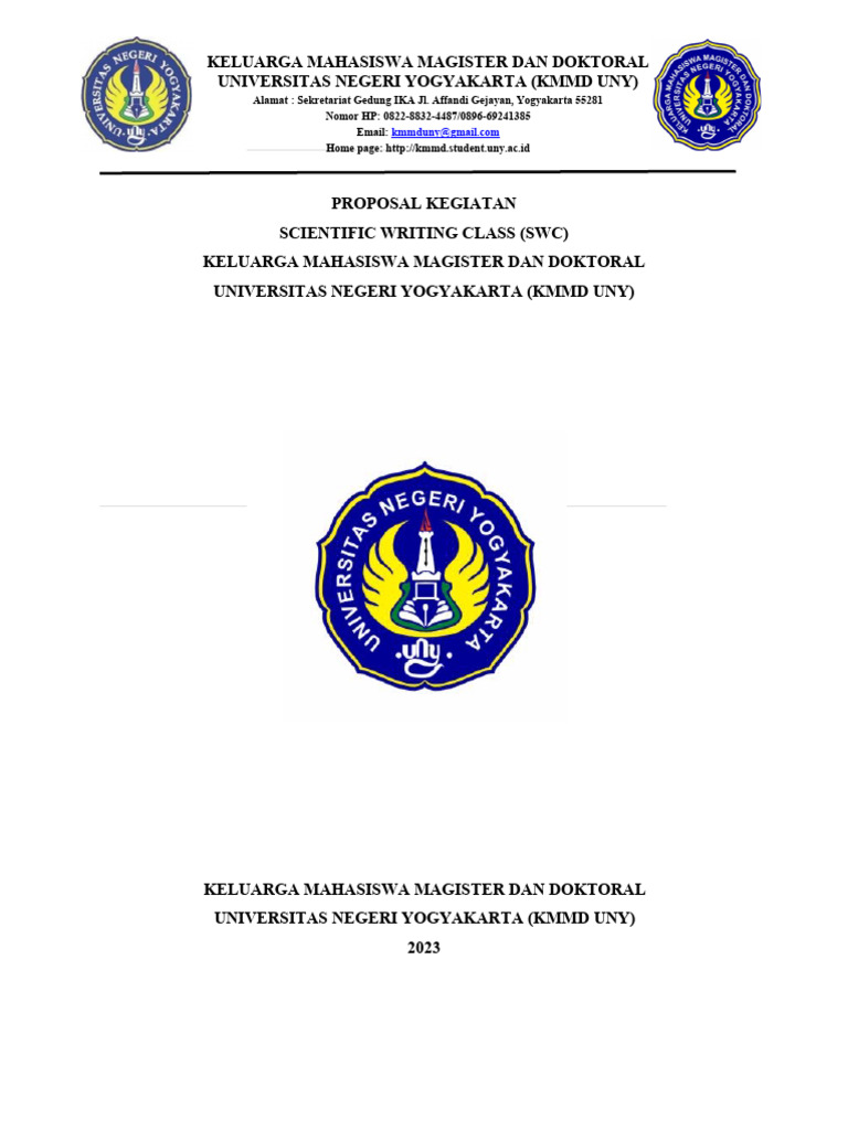 Proposal Kegiatan SWC KMMD Uny 2023 | PDF