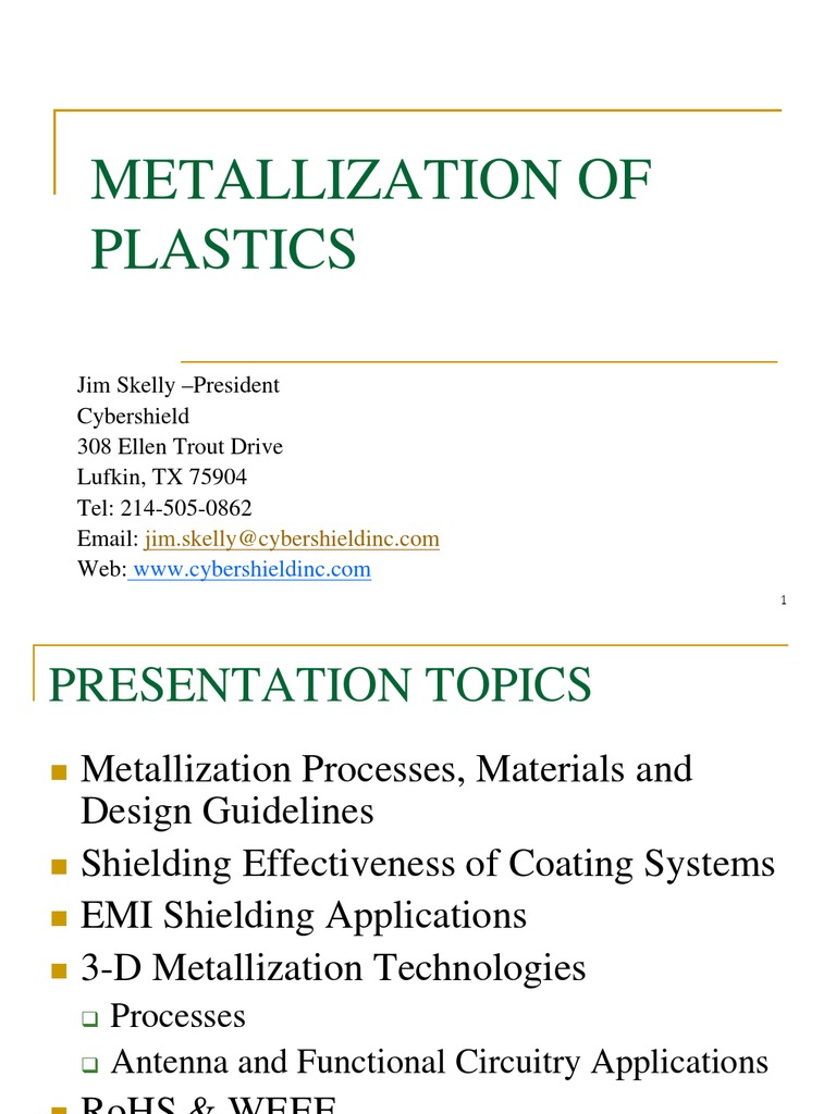 Metallization of Plastics | PDF | Printed Circuit Board | Copper