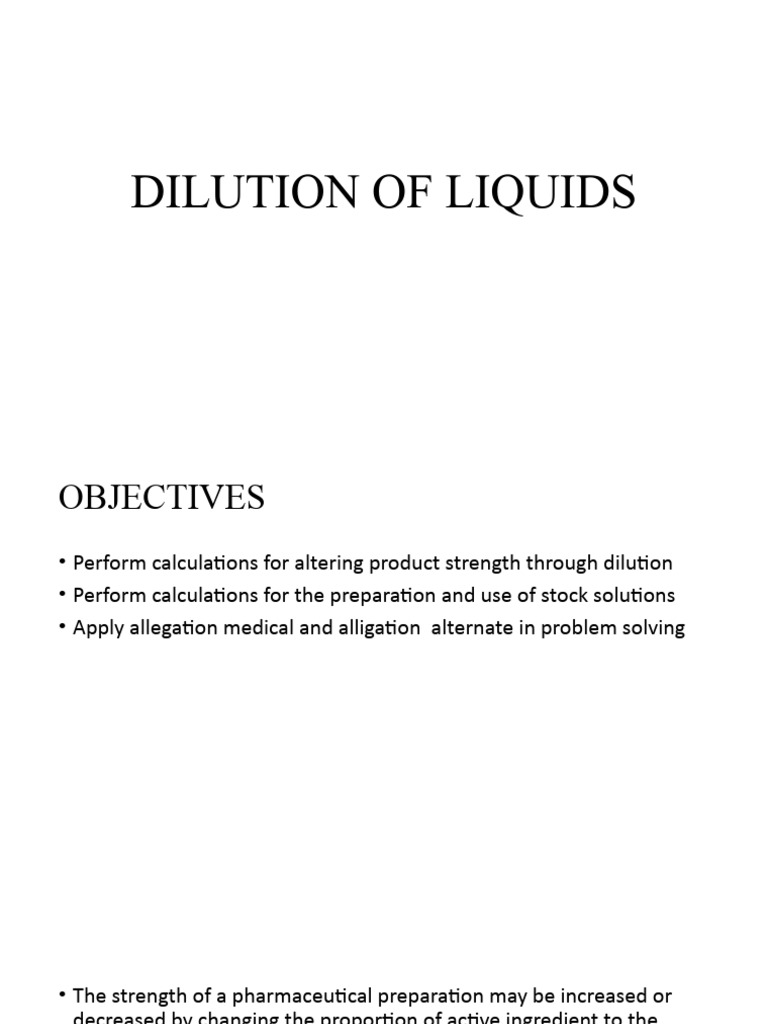 Altering Product Strength | PDF | Mass Concentration (Chemistry ...