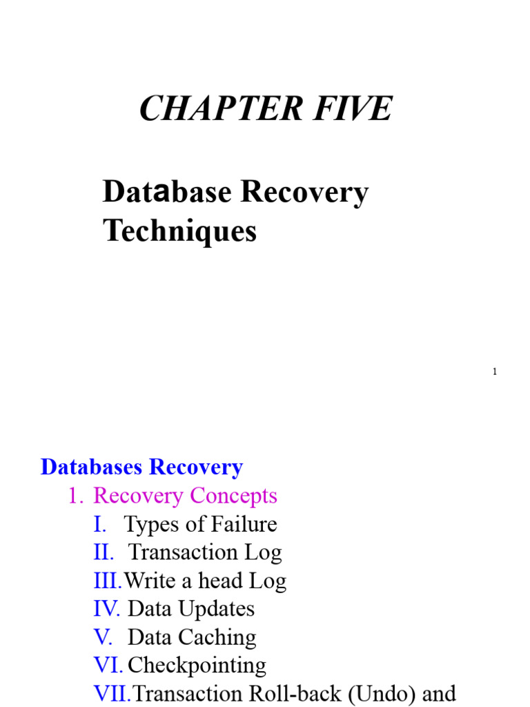 5 Recovery Techniques Modified | PDF | Computing | Computer Data