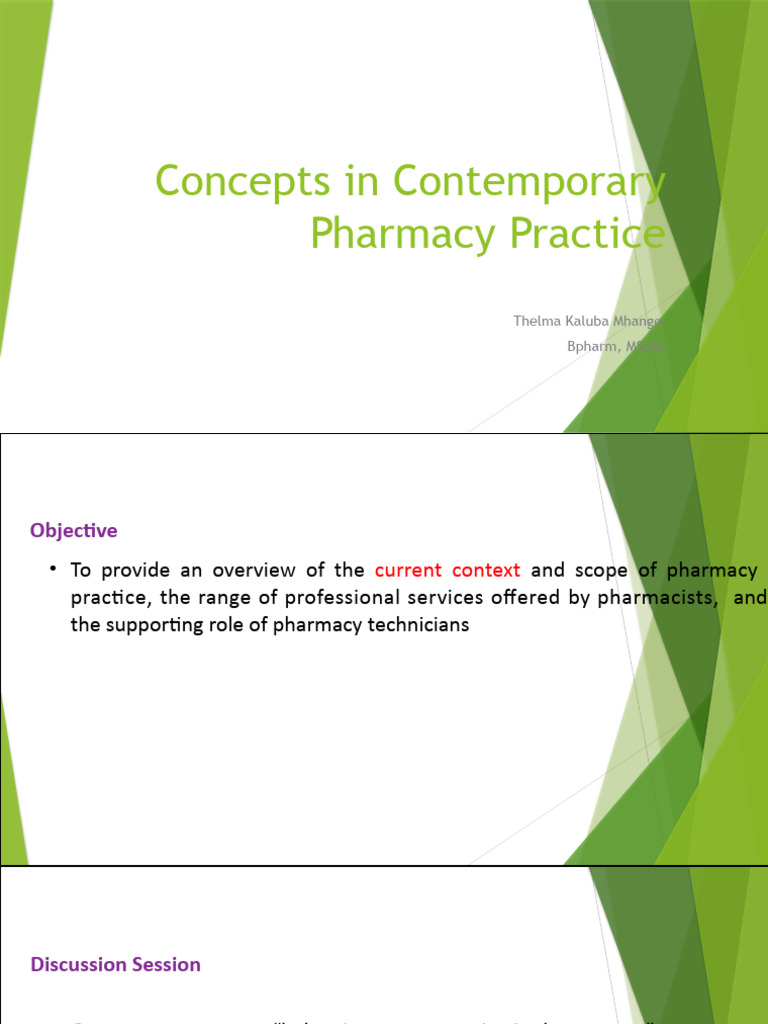 Concepts in Contemporary Pharmacy Practice L2 Bpharm 1 | PDF | Pharmacy | Pharmacist