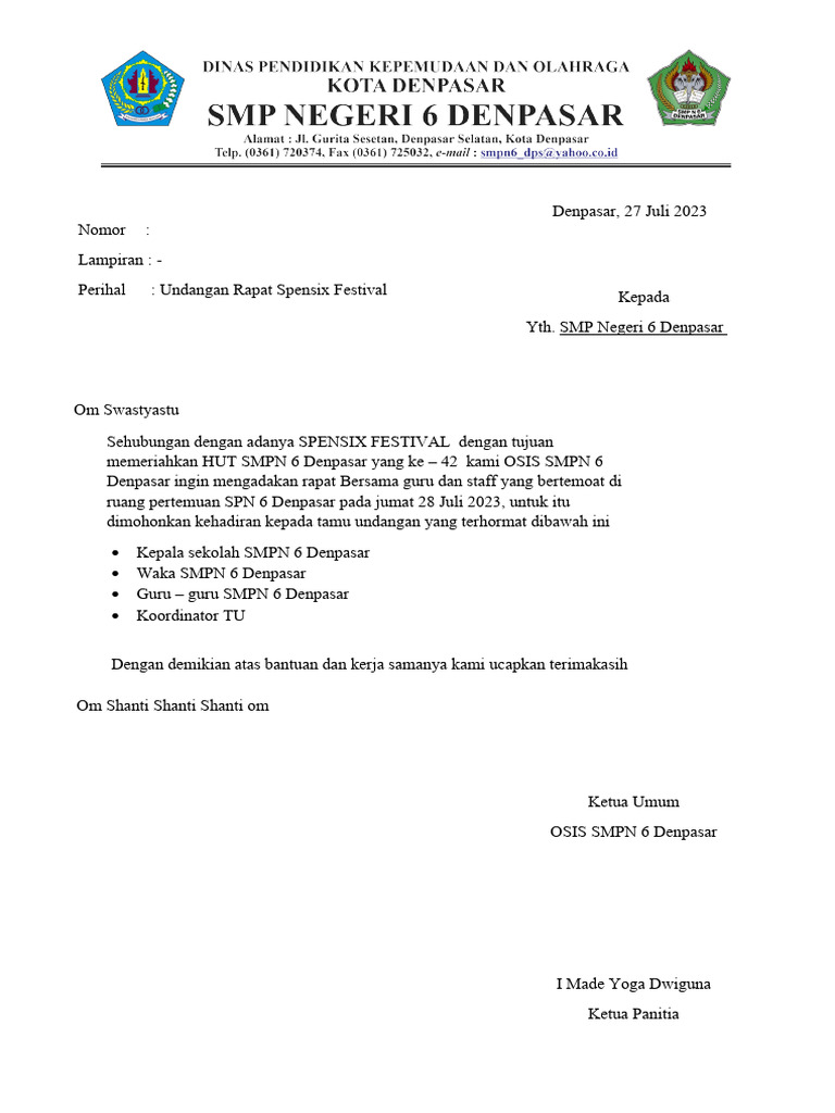 surat undangan resmi | PDF