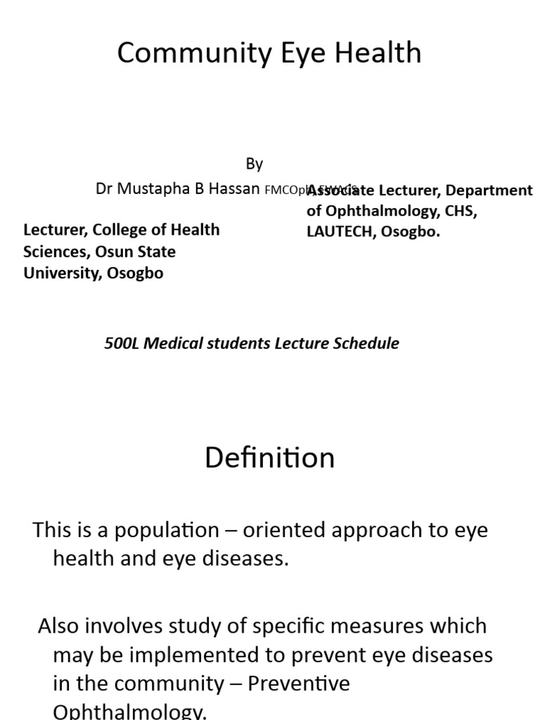 Community Eye Health | PDF
