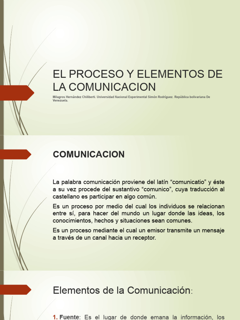 El Proceso y Elementos de La Comunicacion | PDF | Comunicación | Las emociones