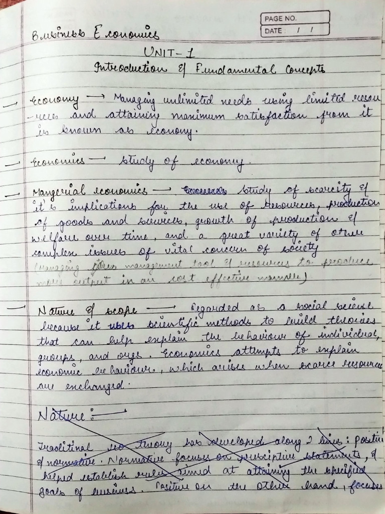 Business Economics Notes | PDF