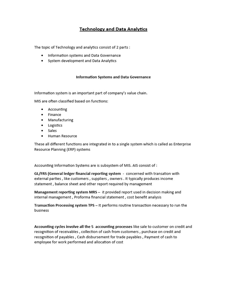 Technology and Analytics | PDF | Databases | Data Warehouse