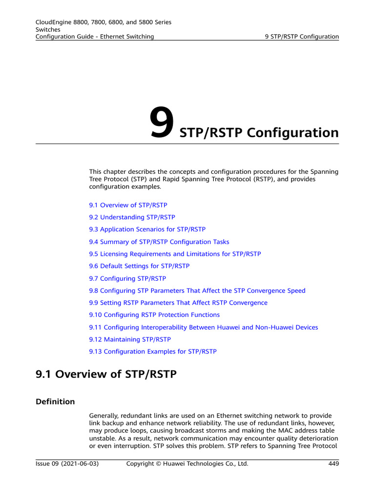 01-09 STP RSTP Configuration | PDF | Computer Network | Network Switch