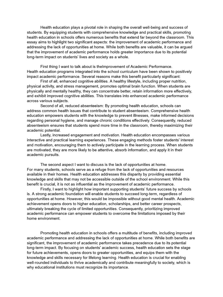 The Importance of Promoting Mental Health at Schools | PDF | Health ...