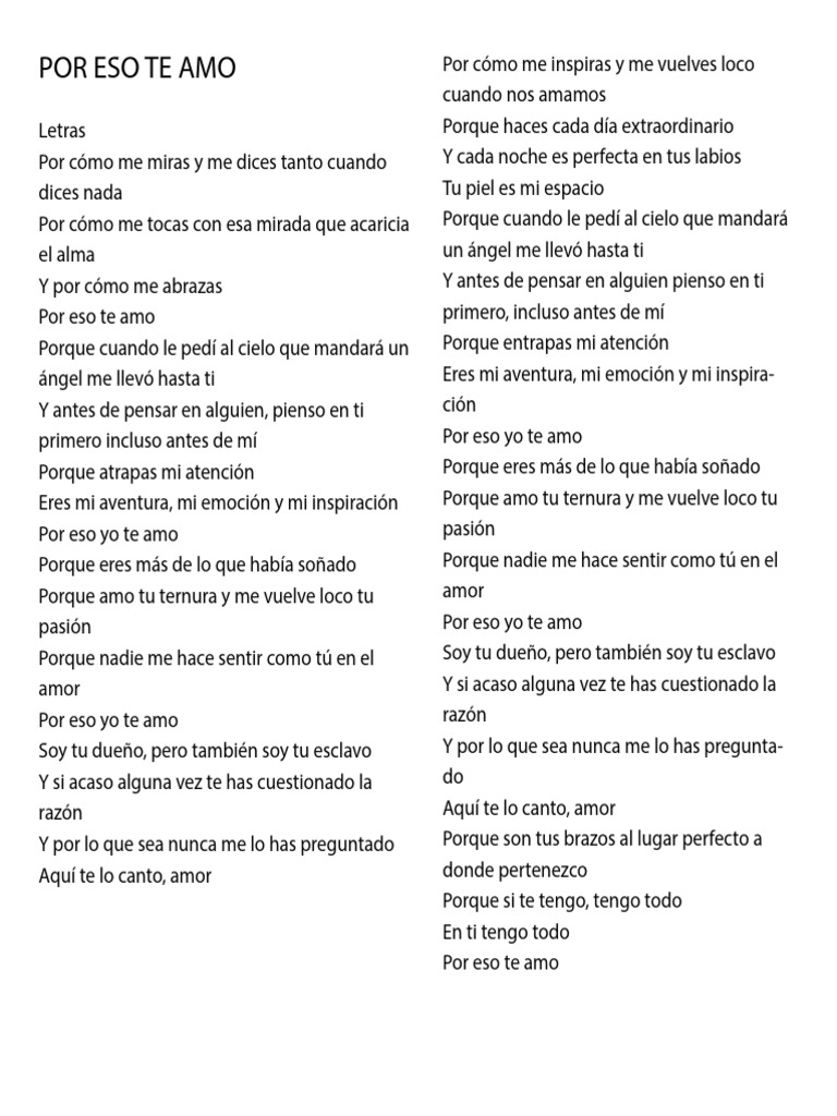 Por Eso Te Amo | PDF