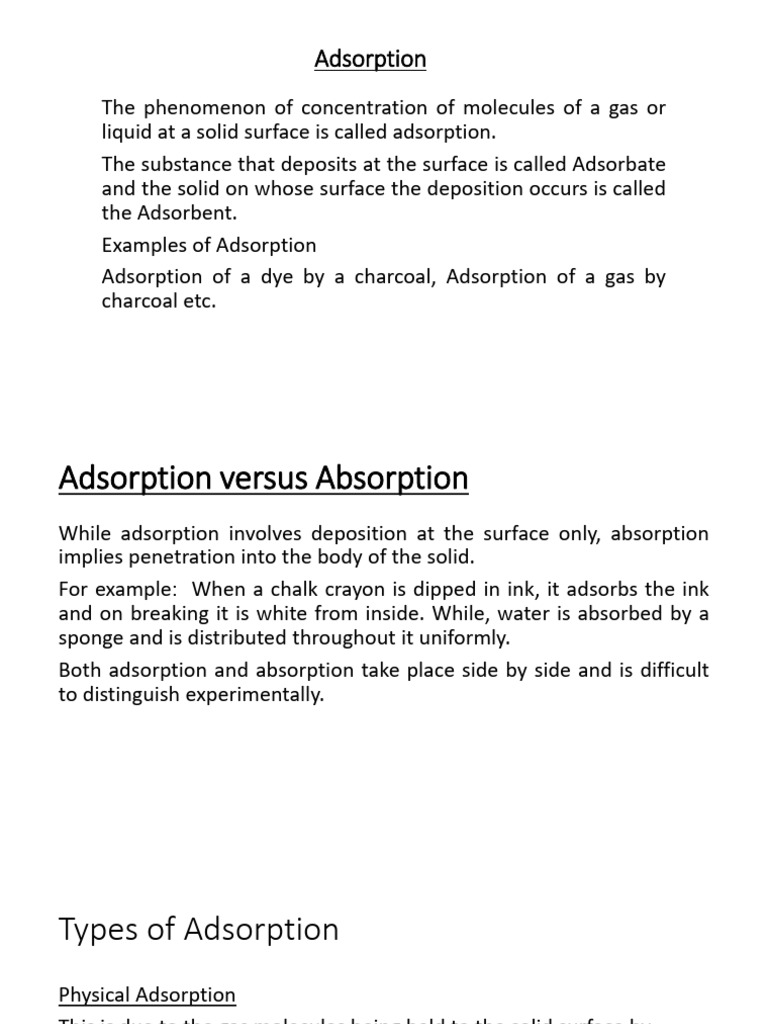 Adsorption | PDF | Adsorption | Physical Sciences
