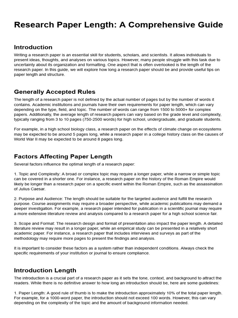 Research Paper Length Guide | PDF | Academic Publishing | Methodology