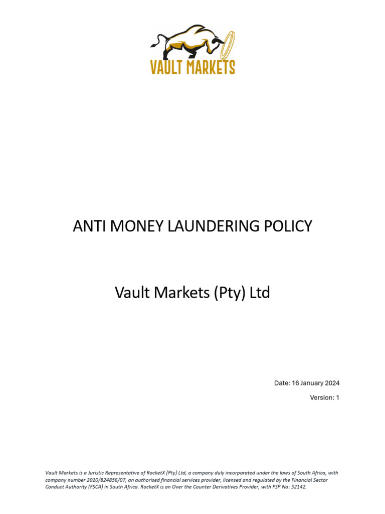 Aml Policy - Vm 2024 | PDF | Regulatory Compliance | Terrorism Financing