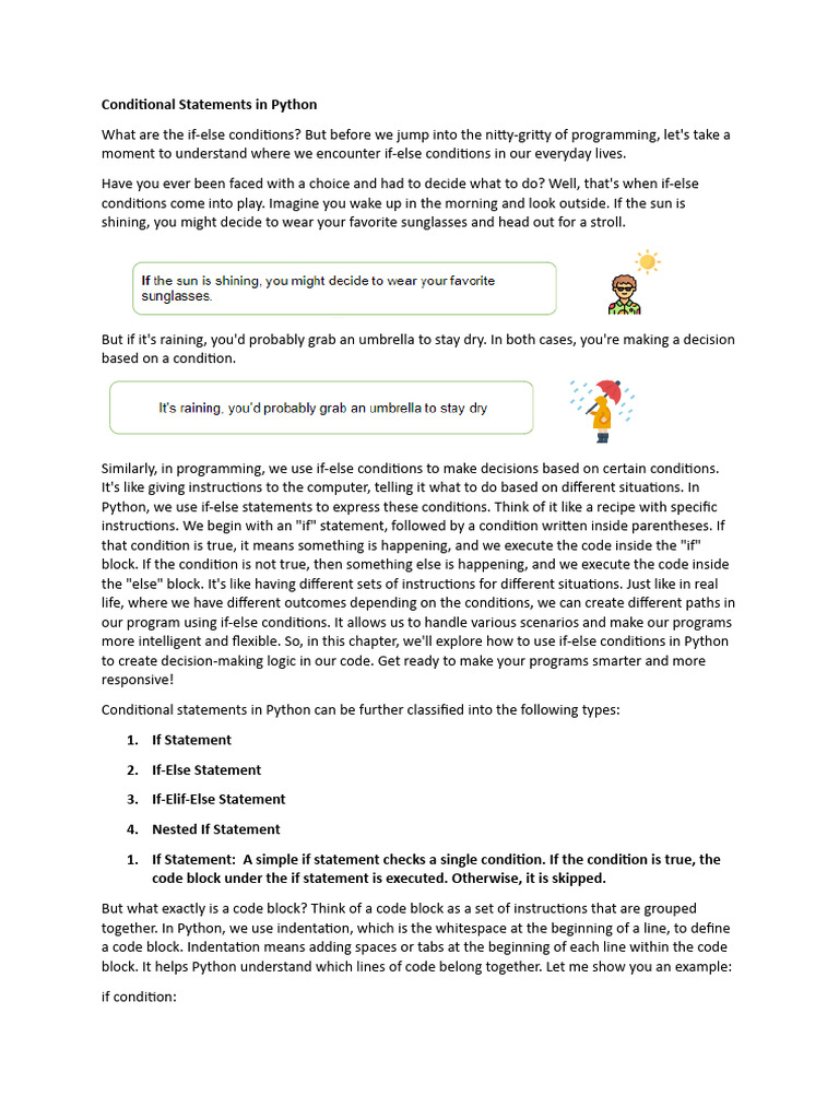 Conditional Statements Pdf Computer Programming Computing