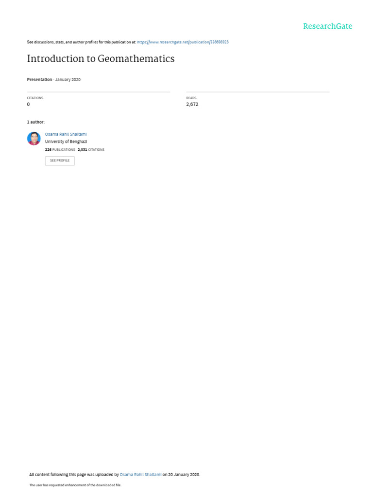 Introduction To Geo Mathematics | PDF | Standard Deviation | Variance