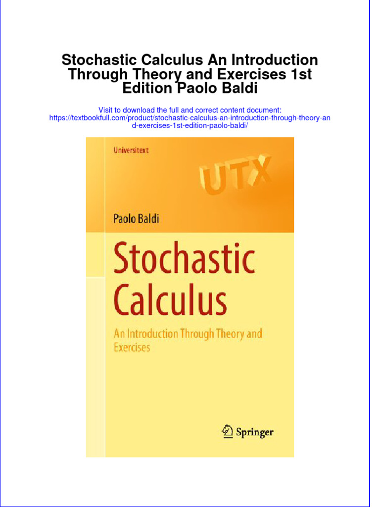 Full Chapter Stochastic Calculus An Introduction Through Theory And