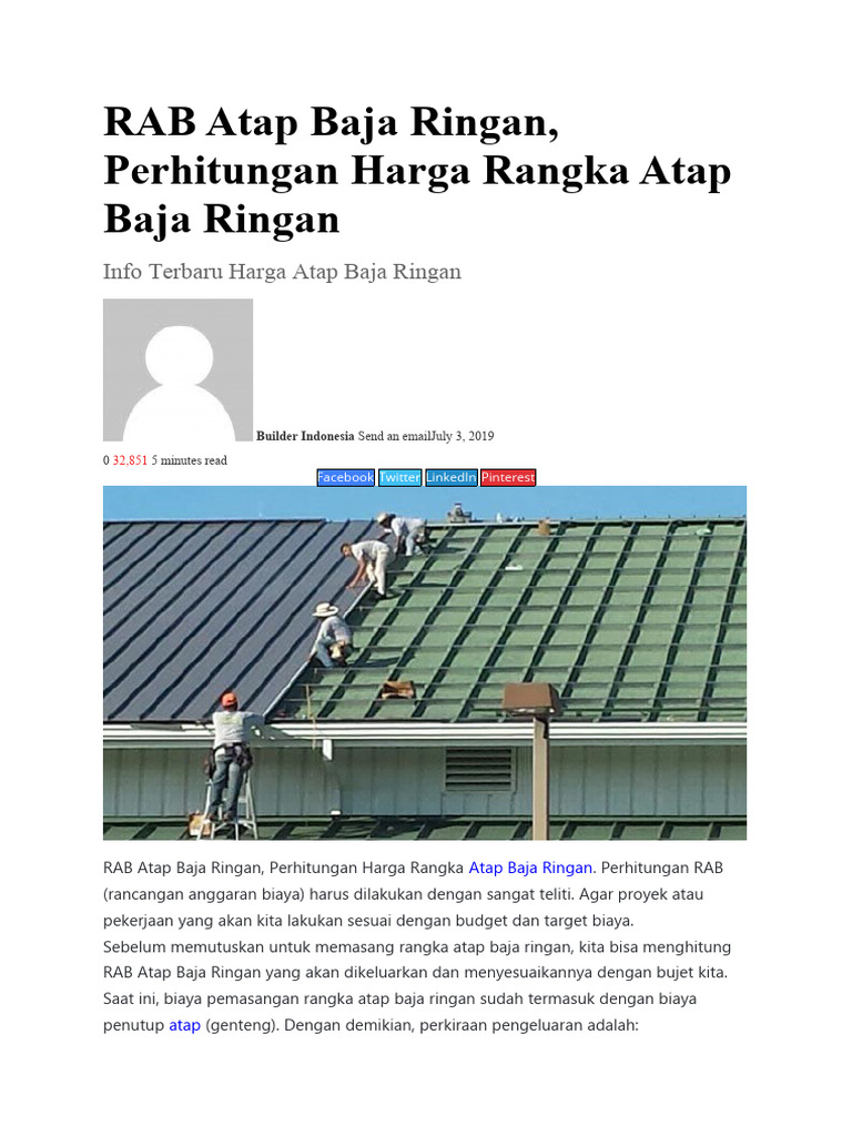 RAB Atap Baja Ringan | PDF