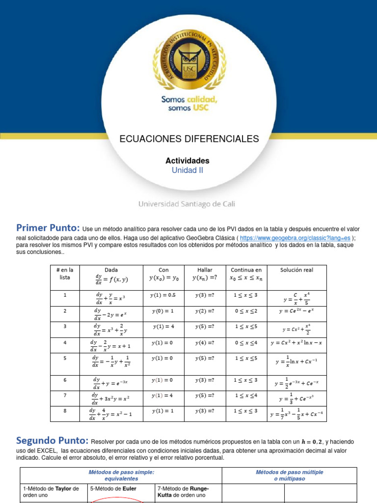 Unidad 2 - Actividad 7 - Metodos Numericos | PDF | Análisis numérico | Ecuaciones