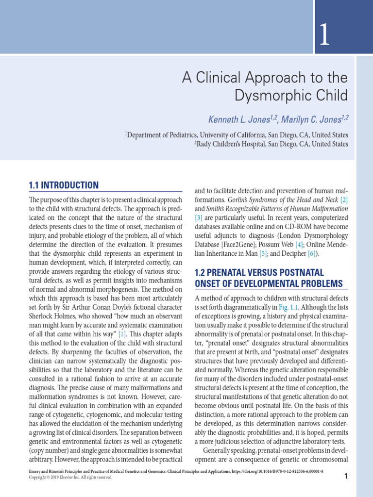 A Clinical Approach To The Dysmorphic Child. | PDF | Fetus | Genetic ...