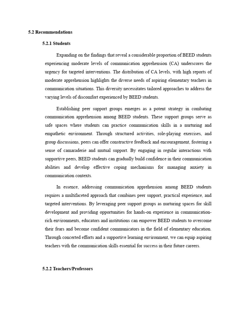 Recommendation | PDF | Fear | Communication