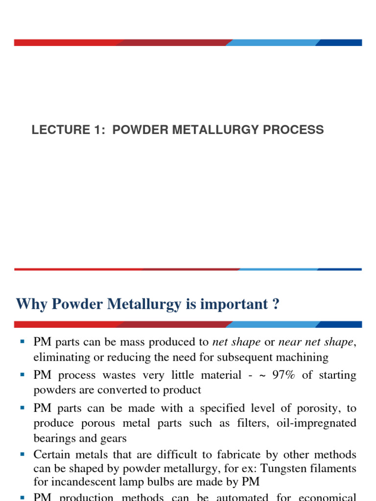Powder Metallurgy Process Lect 1 | PDF | Porosity | Density