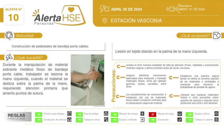 Seguridad en Manipulación de Materiales Filosos | PDF