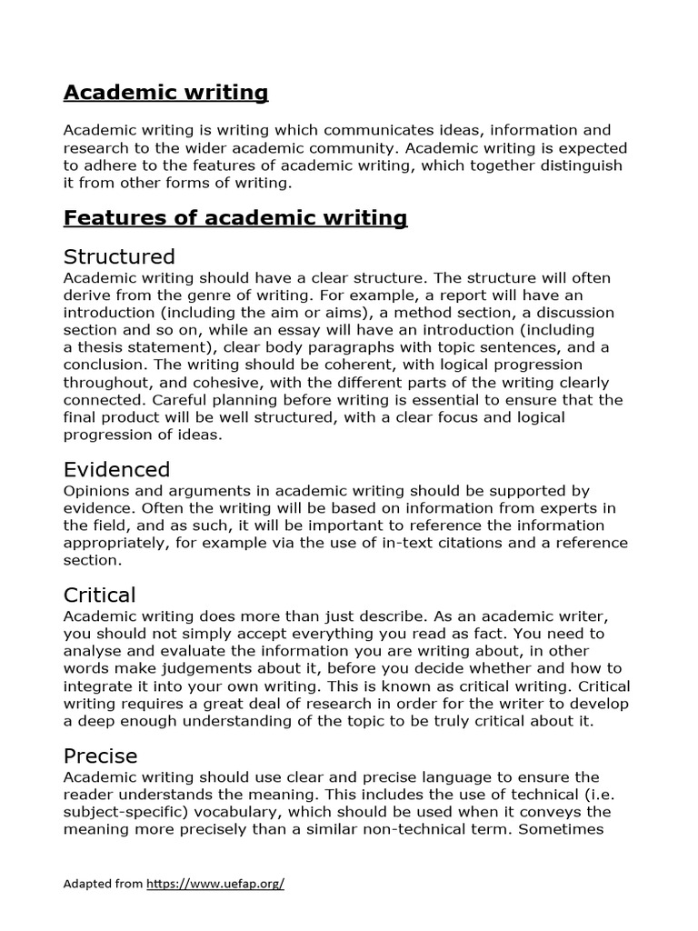 Academic Writing - Features | PDF | Adverb | Adjective