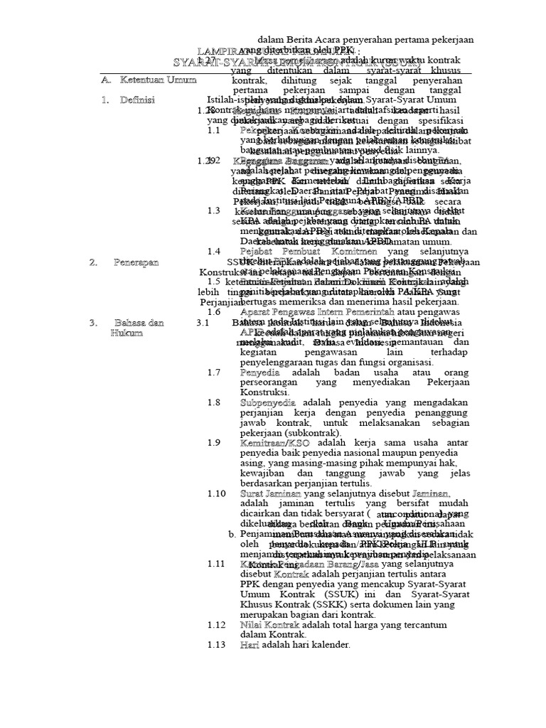 Panduan Syarat-Syarat Umum Kontrak | PDF