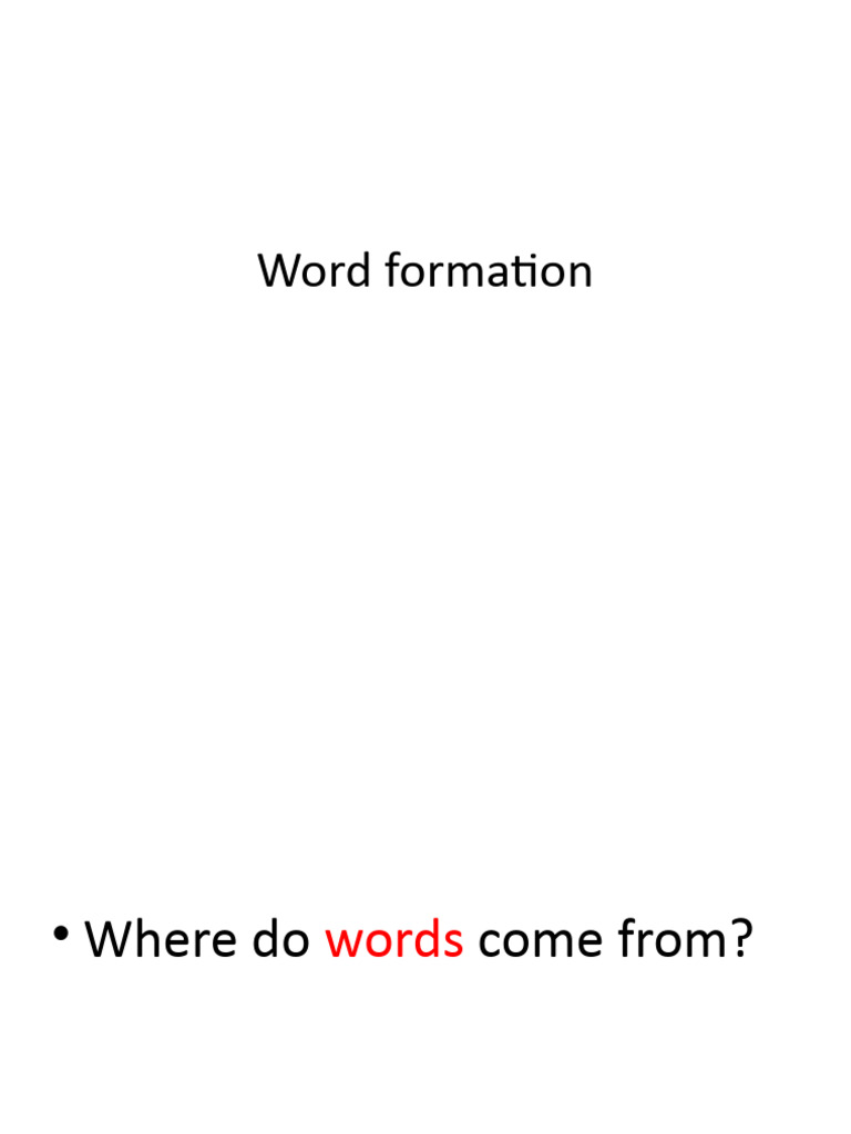 Word Formation | PDF | Adjective | Acronym