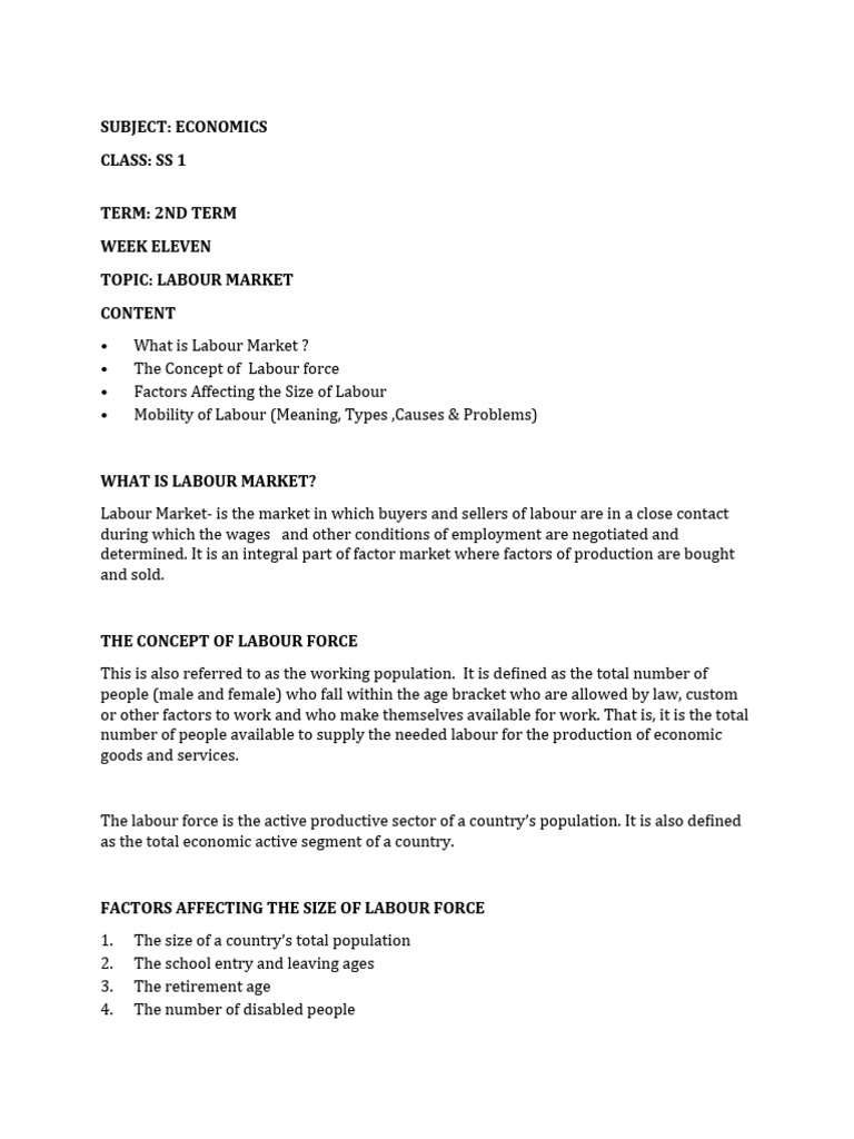 Understanding the Labour Market Dynamics | PDF | Labour Economics ...