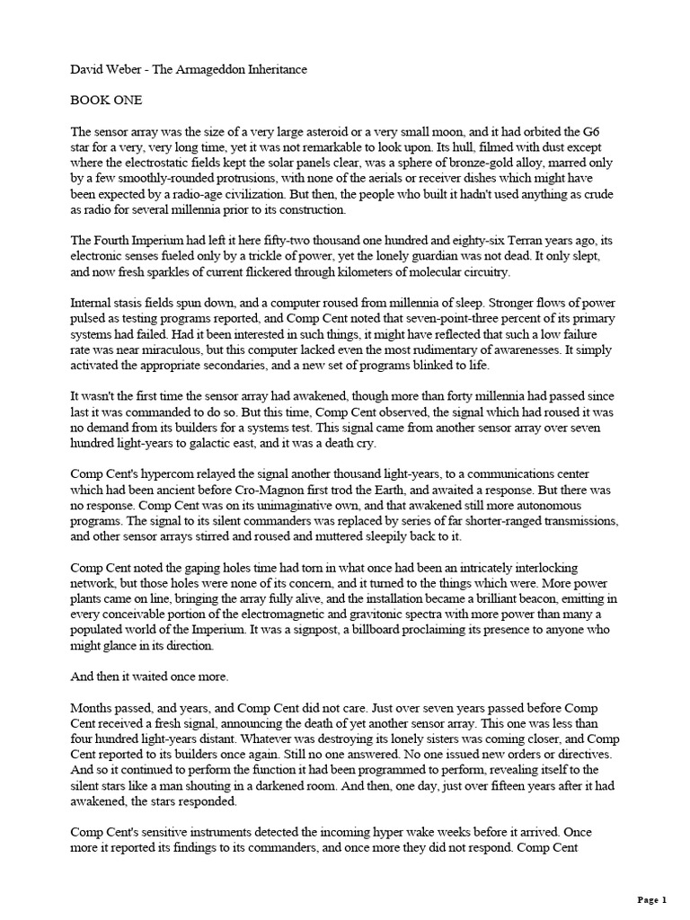David Weber - Dahak 02 - The Armageddon Inheritance | PDF