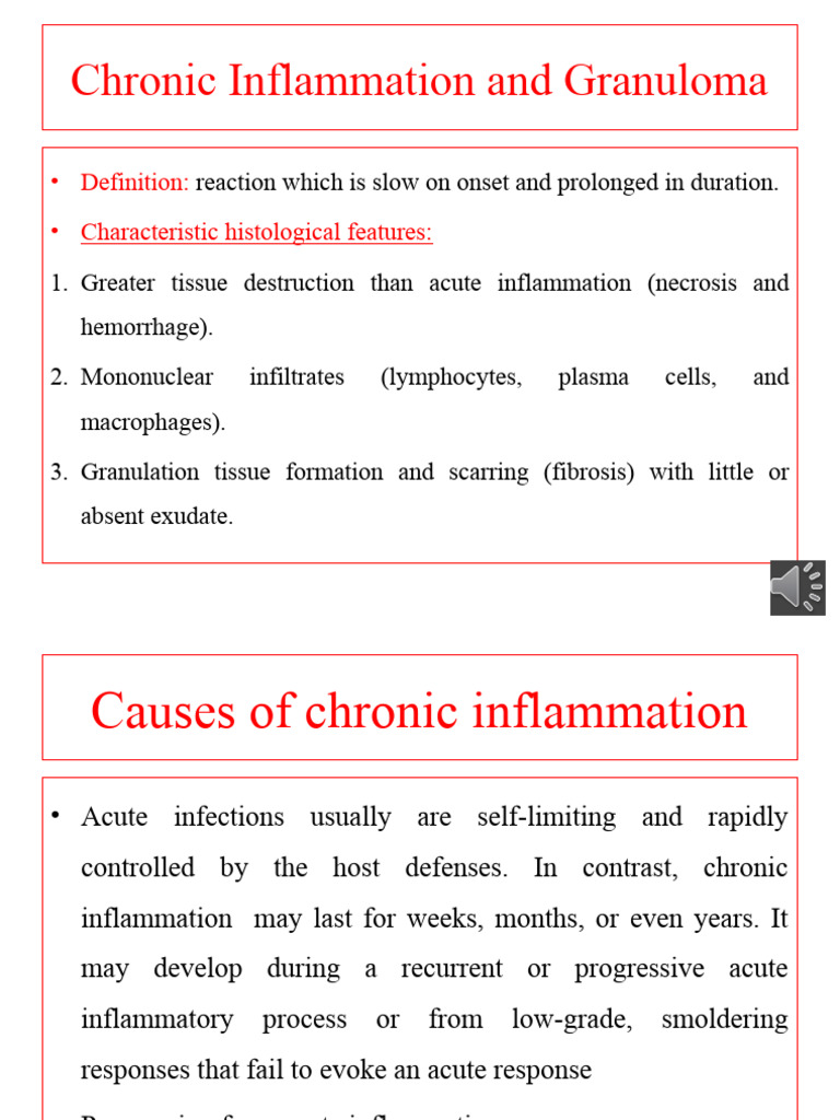 Chronic Inflammation and Granuloma Overview | PDF | Inflammation ...