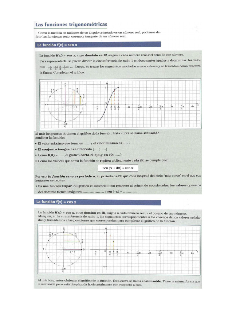 Funciones Trigonometricas Graficas | PDF
