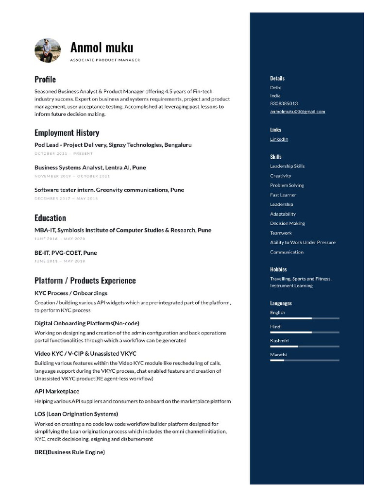 Anmol Muku CV | PDF