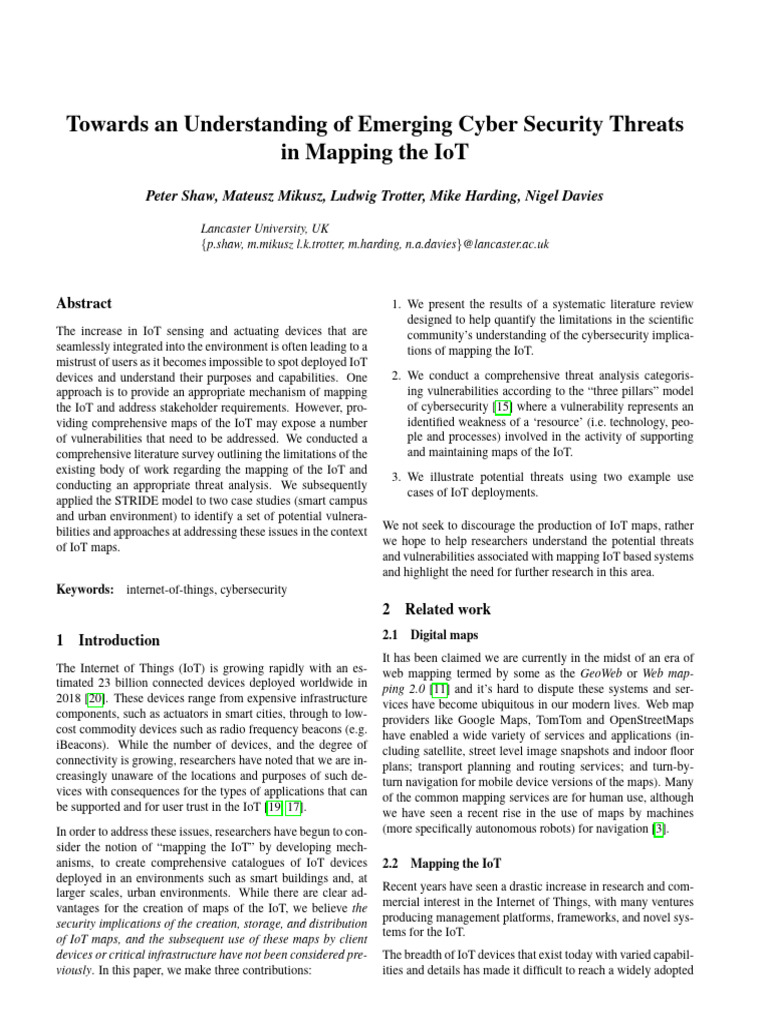 iot_mapping_security | PDF | Internet Of Things | Computer Security
