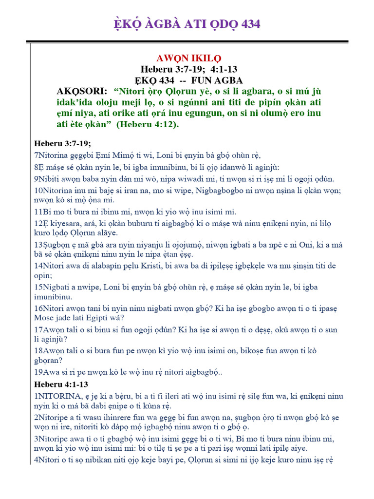 434.a&o. Awon Ikilo | PDF