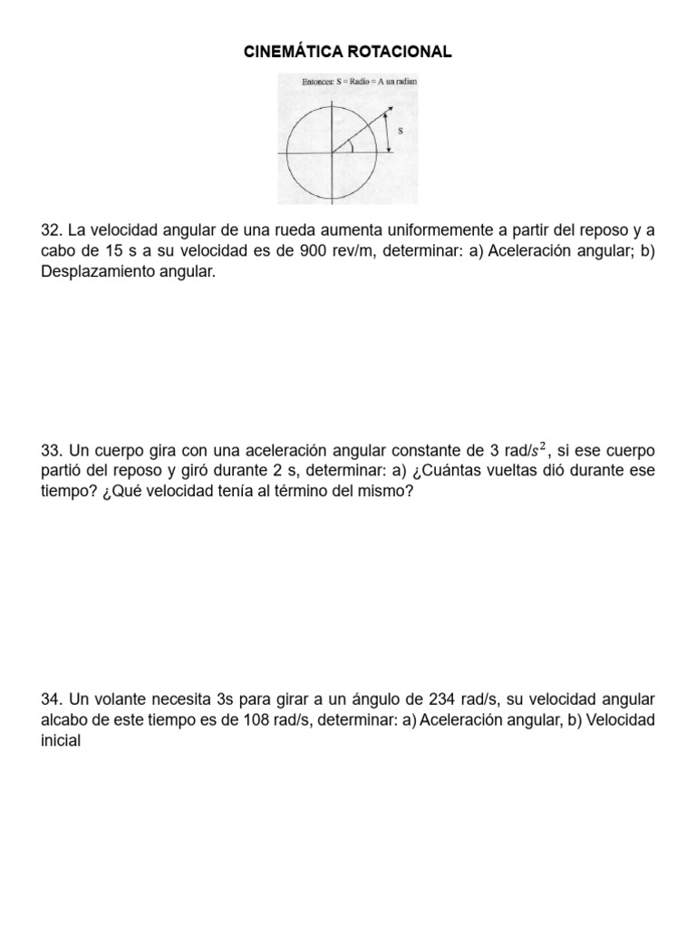 Cinemática Rotacional | PDF