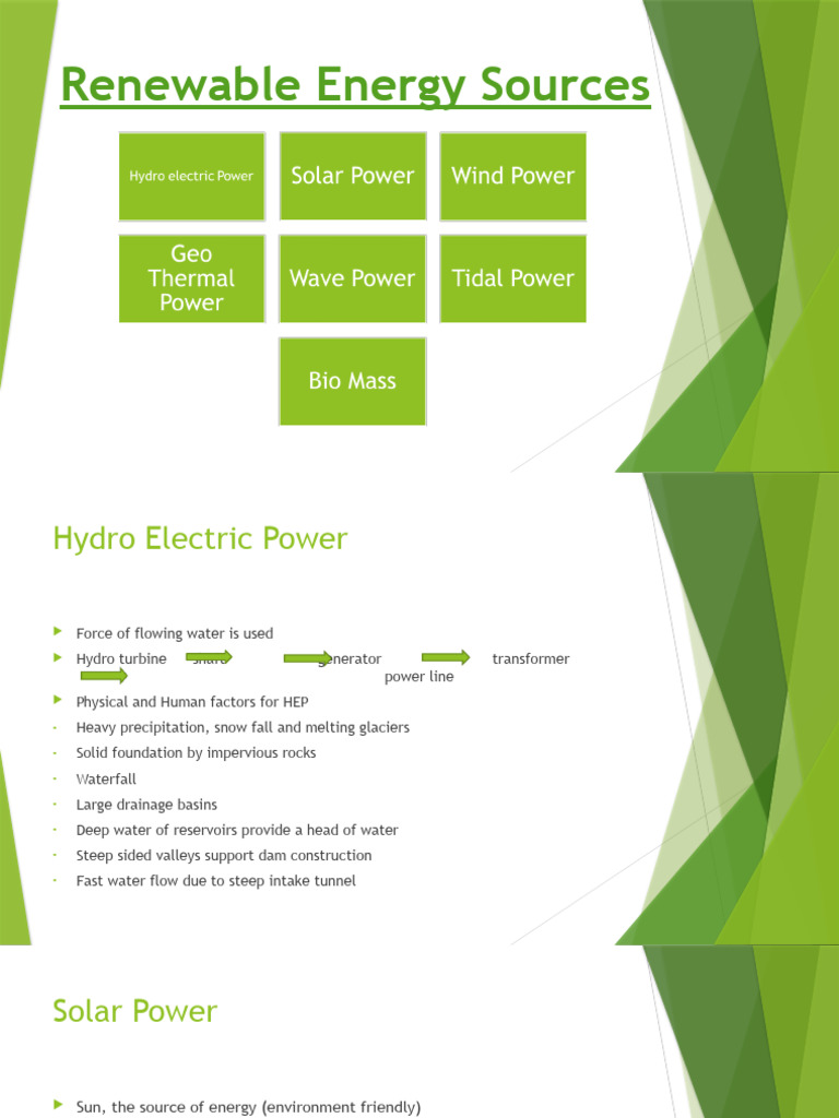 Renewable Energy Sources | PDF | Energy Development | Renewable Energy