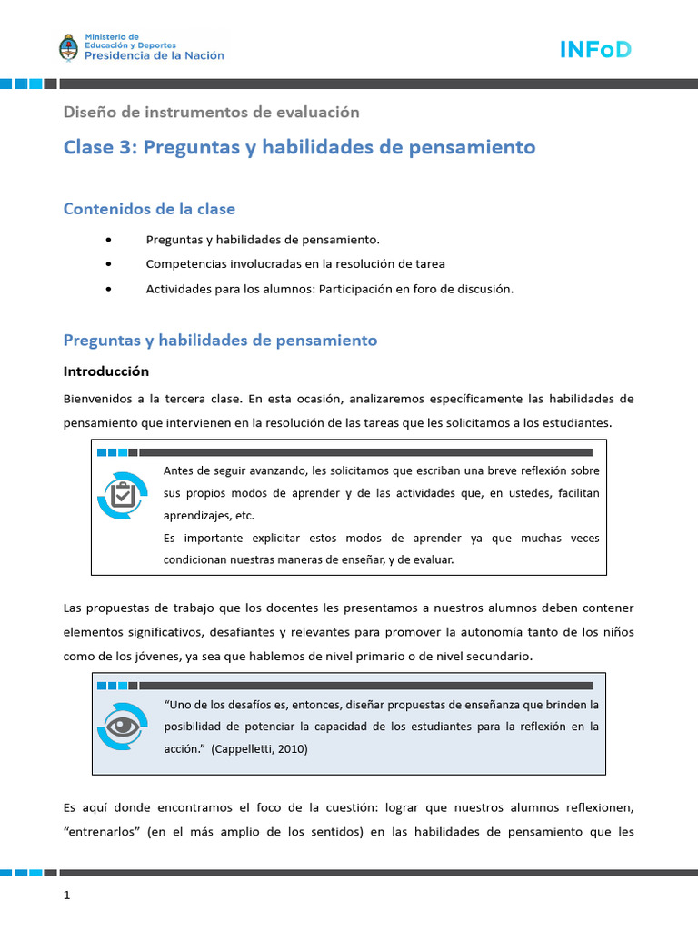 Preguntas y Habilidades de Pensamiento - Clase3 | PDF | Enseñando | Evaluación