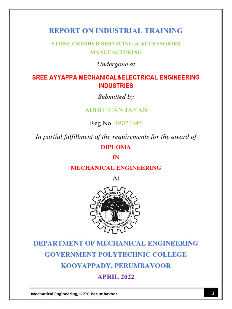 Industrial Training Report | PDF | Welding | Construction