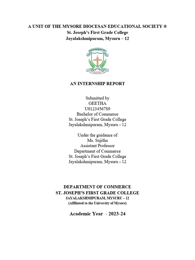 Internship Format Pdf Educational Stages Vocational Education