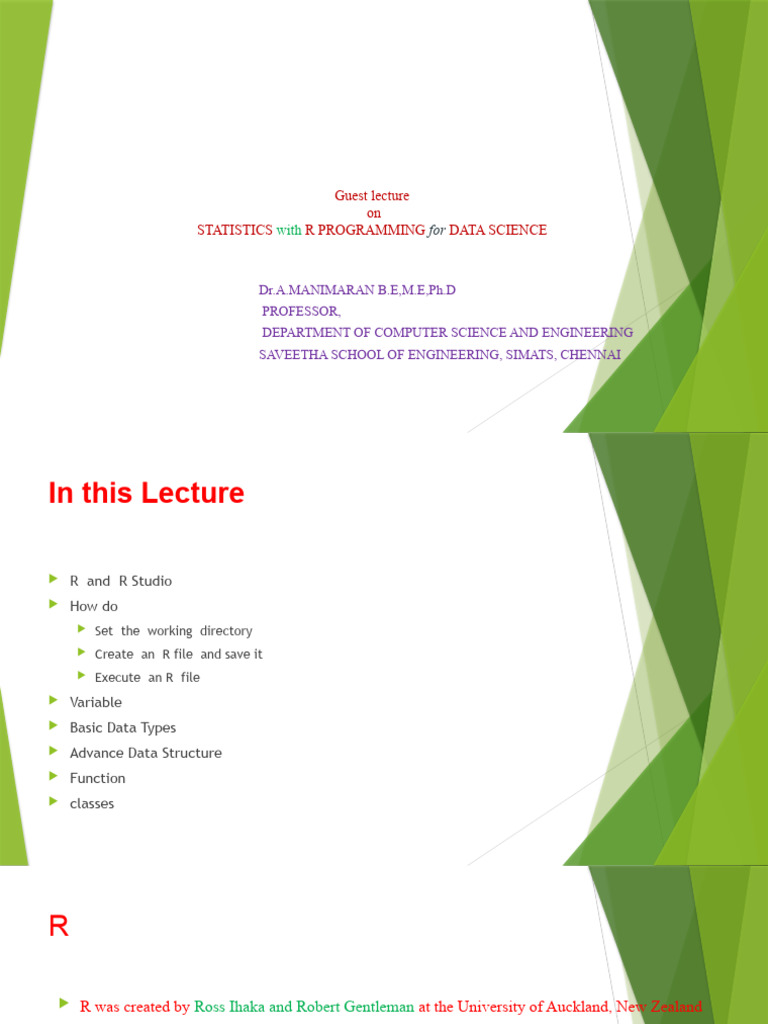 Statistics With R Programming For Bigdata Autosaved Download Free Pdf Computer Program
