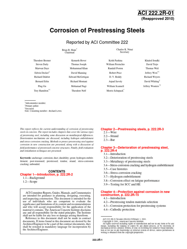 ACI 2222r - 01 | PDF | Prestressed Concrete | Plasticity (Physics)