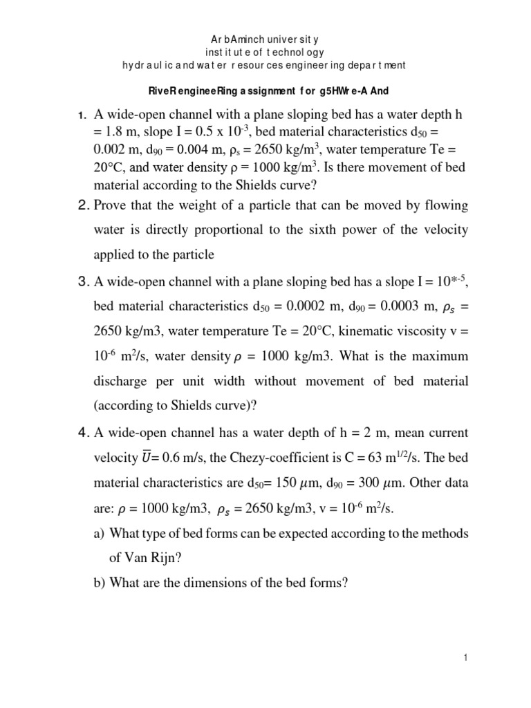 River Engineering Assignment | PDF | River | Water