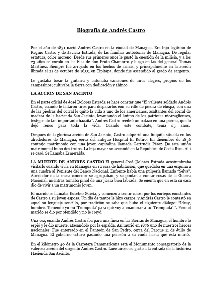 Biografía de Andrés Castro | PDF