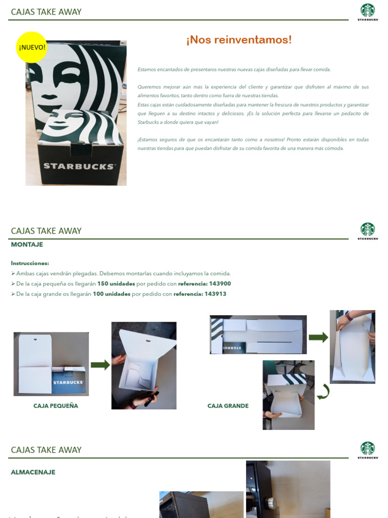 Cajas Starbucks Take Away | PDF | Alimentos | Cocina