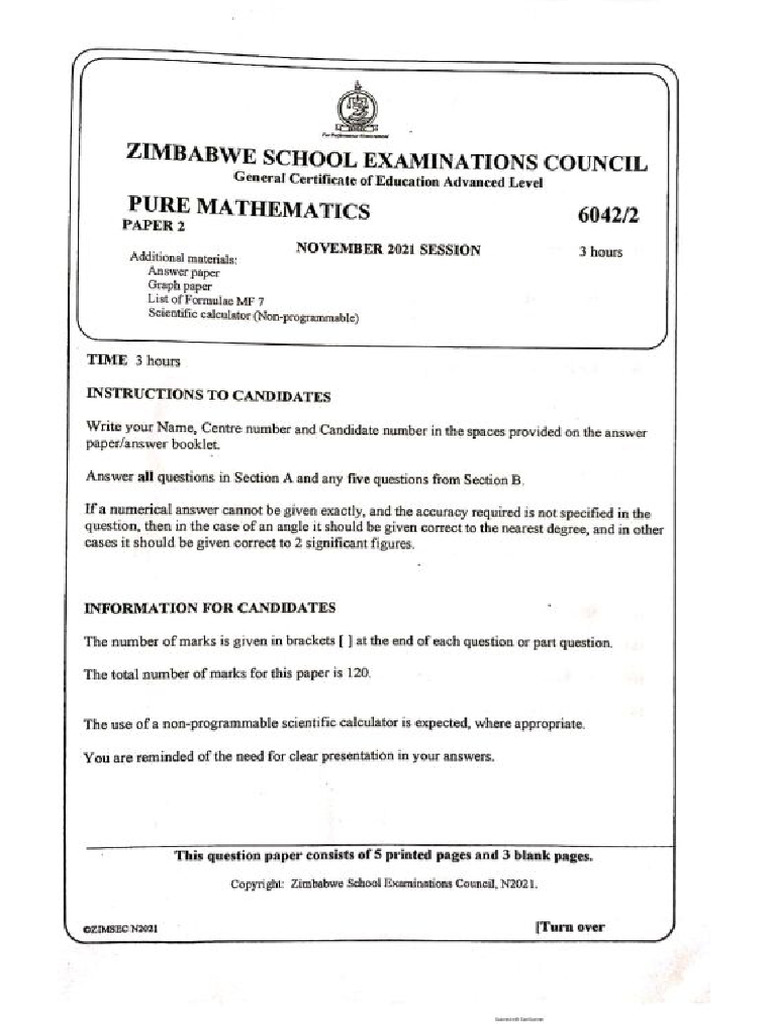 2021 Nov Paper 2 Maths | PDF