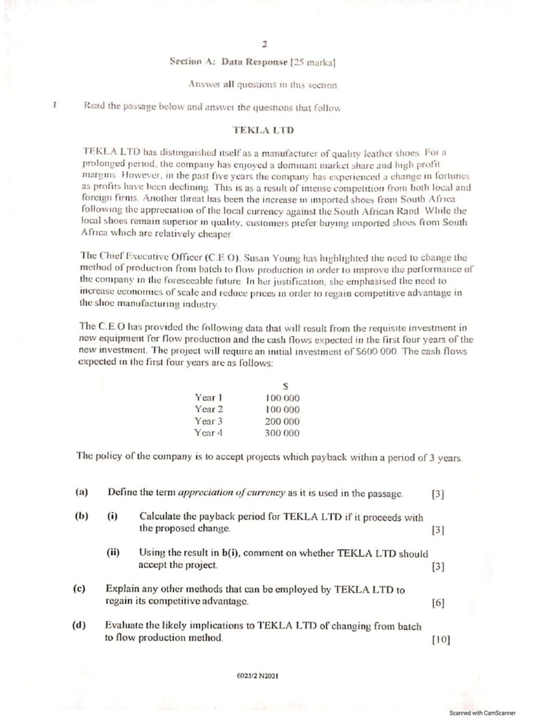 2021 Nov Business Studies P2 | PDF